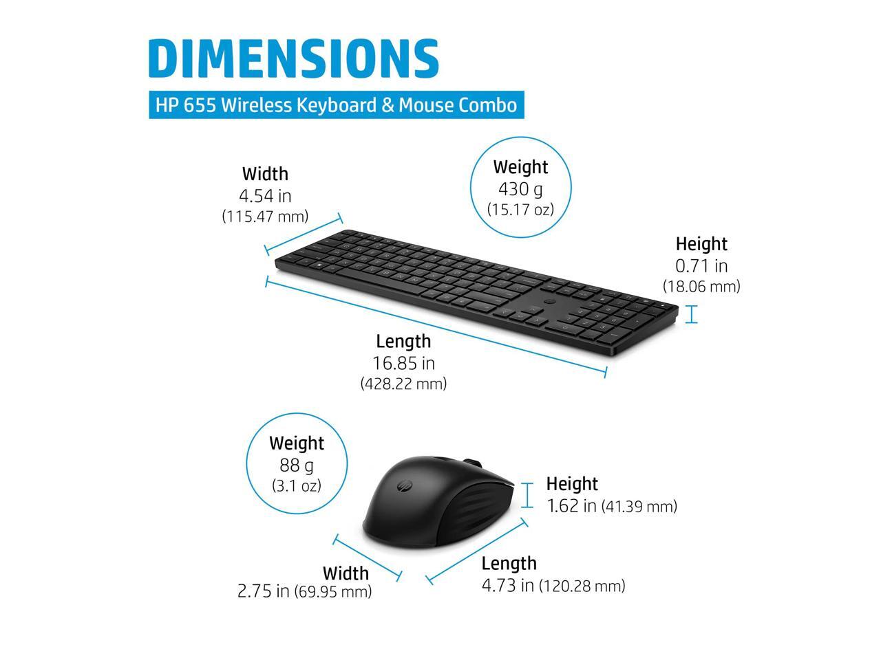 HP 655 Wireless Keyboard and Mouse Combo Black (4R009AA#ABA) - Newegg.com