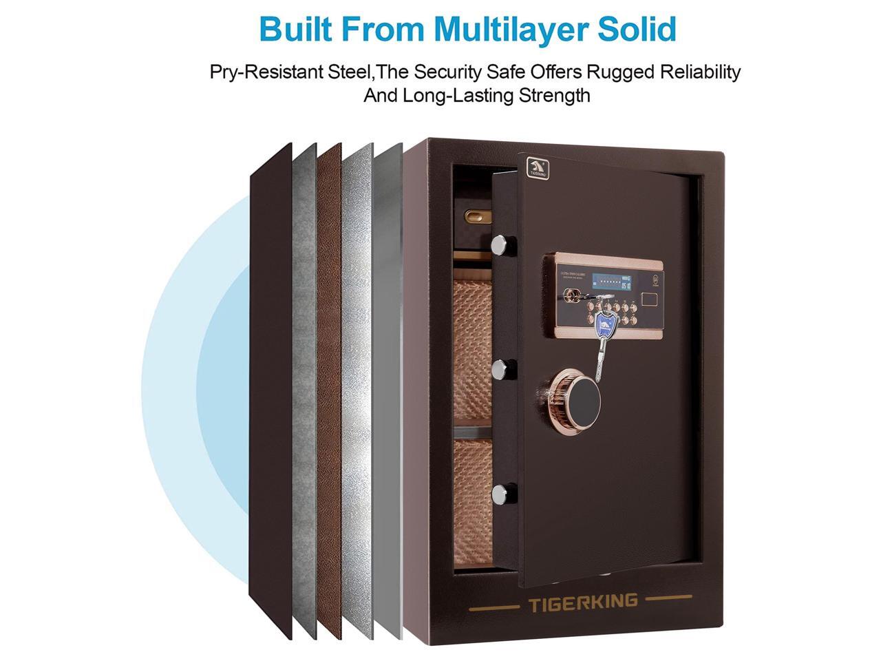 TIGERKING Burglary Digital Security Safe Box for Home Office Double ...