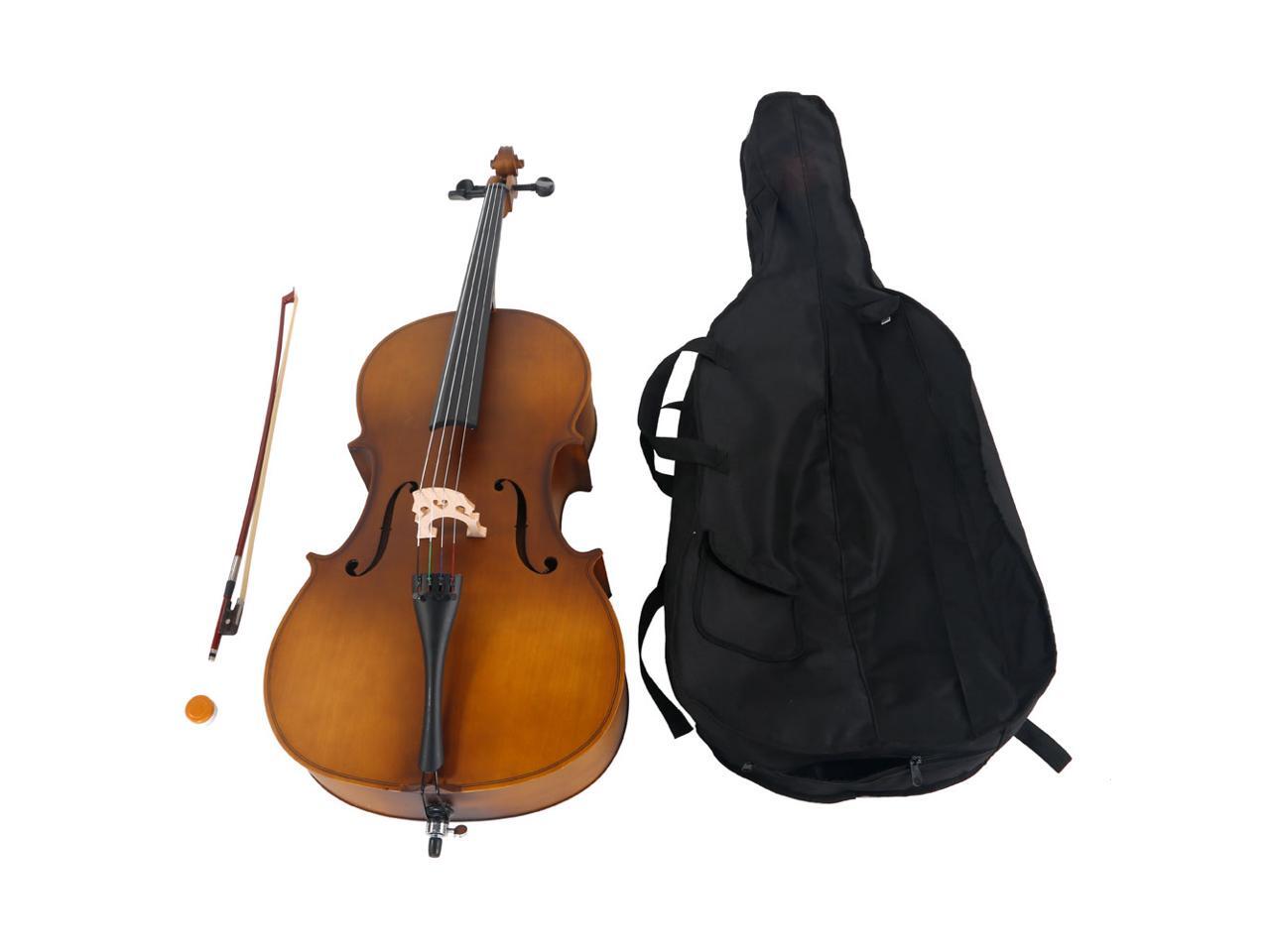 4/4 Full Size Matte Golden BassWood Cello Set with Bag+Bow+Bridge+Rosin ...