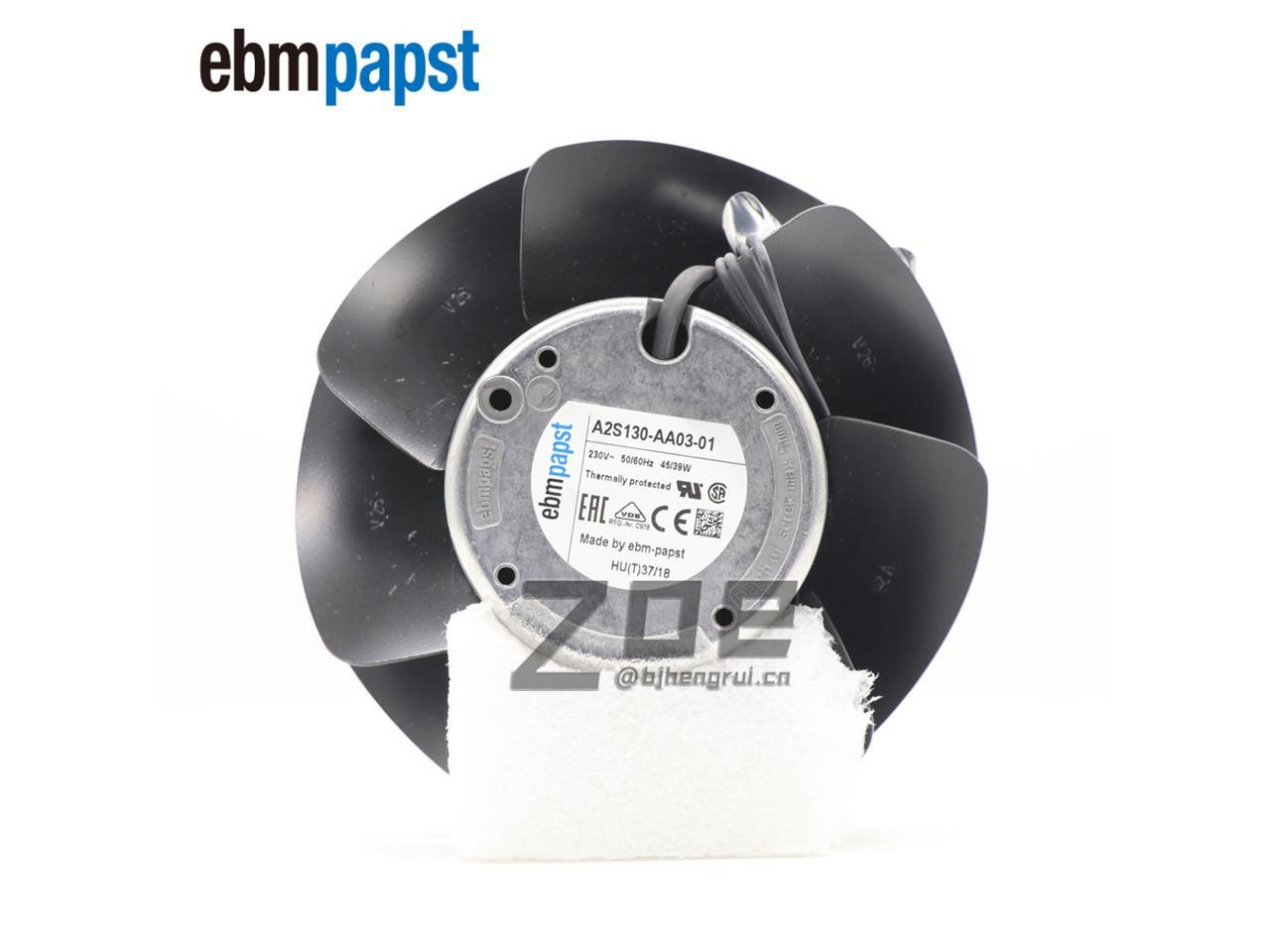 Ebmpapst A2S130-AA03-01 AC Fan Ball Bearing 230V 0.31A/0.25A 45W/39W 2800RPM/3250RPM Flange ...