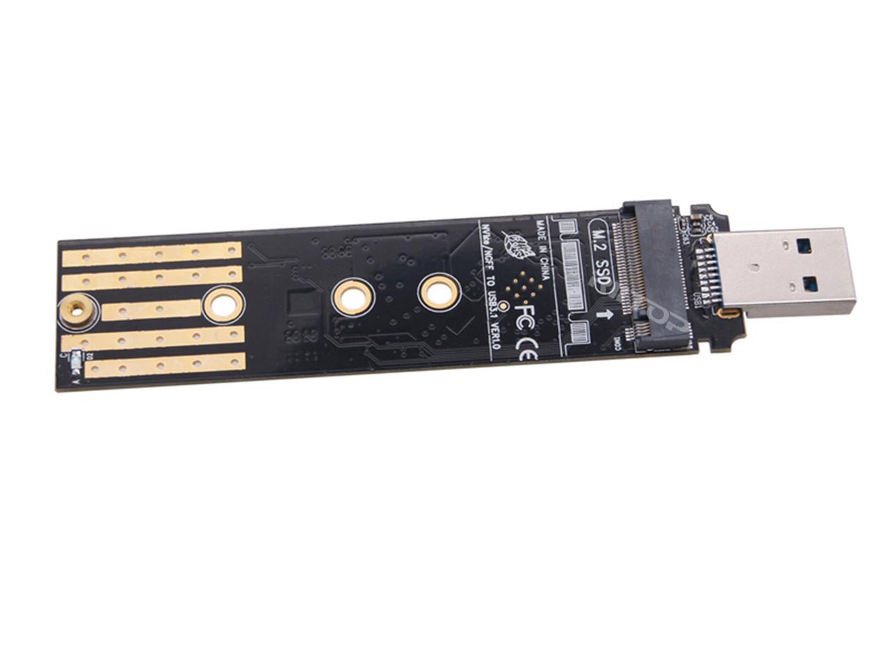 M.2 to USB Adapter, RIITOP NVMe NGFF to USB 3.0 Reader Converter Card, Support PCIe and SATA ...