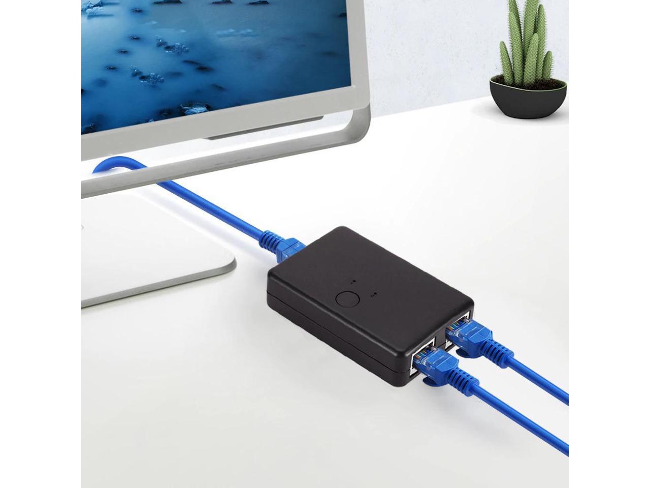 Mini 2 Port AB Manual Network Switcher 2 In 1 1 In 2 RJ45 Network ...