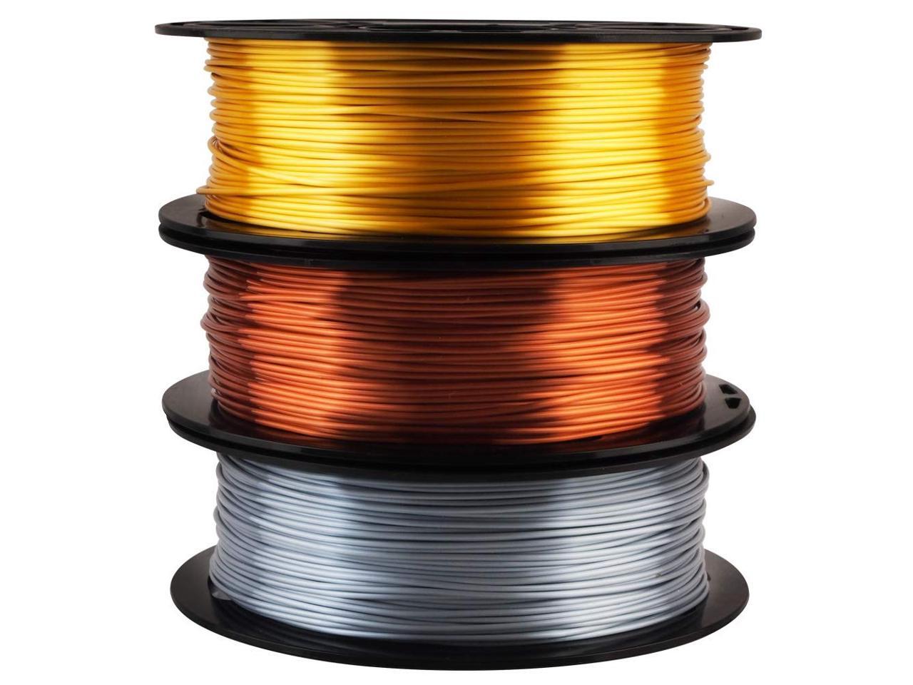 Shiny Silk Gold Silver Copper PLA Filament Bundle, 1.75mm 3D Printer ...