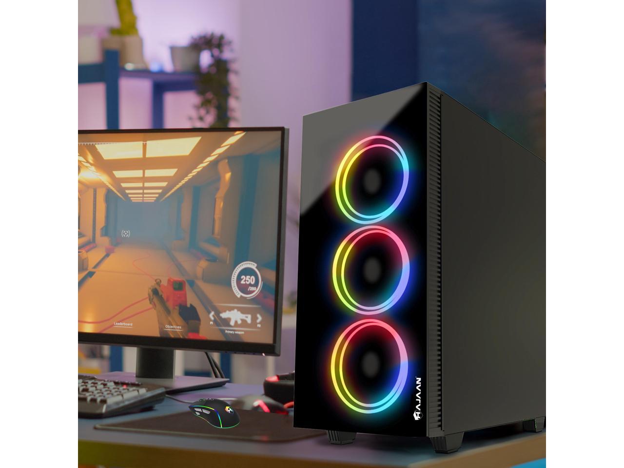 HAJAAN CYCLONIA Gaming Tower Computer Desktop PC - AMD Ryzen 5 5600G ...