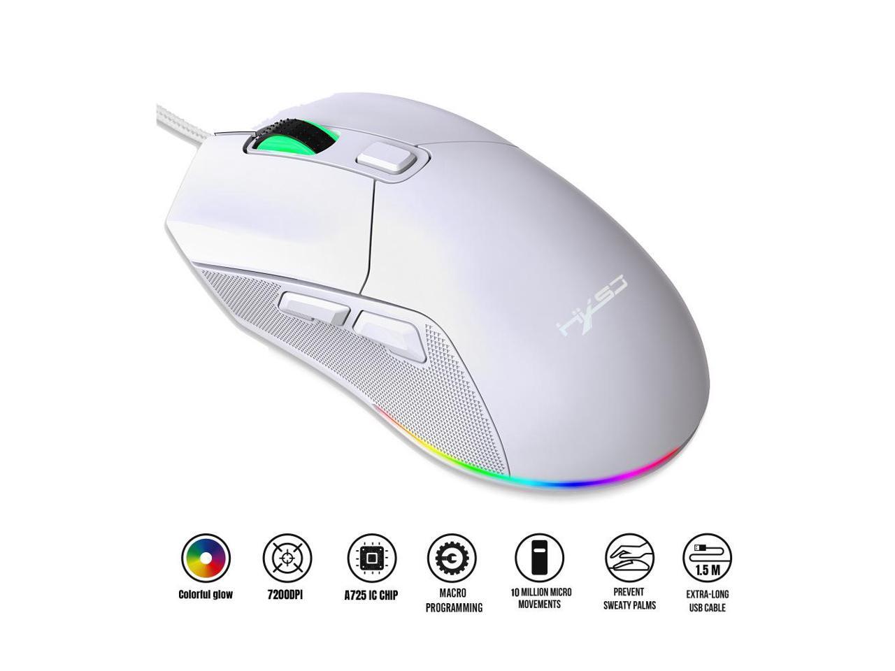 HXSJ X300 Ergonomic Macro Programming Gamer USB Wired Mouse with 7200 ...