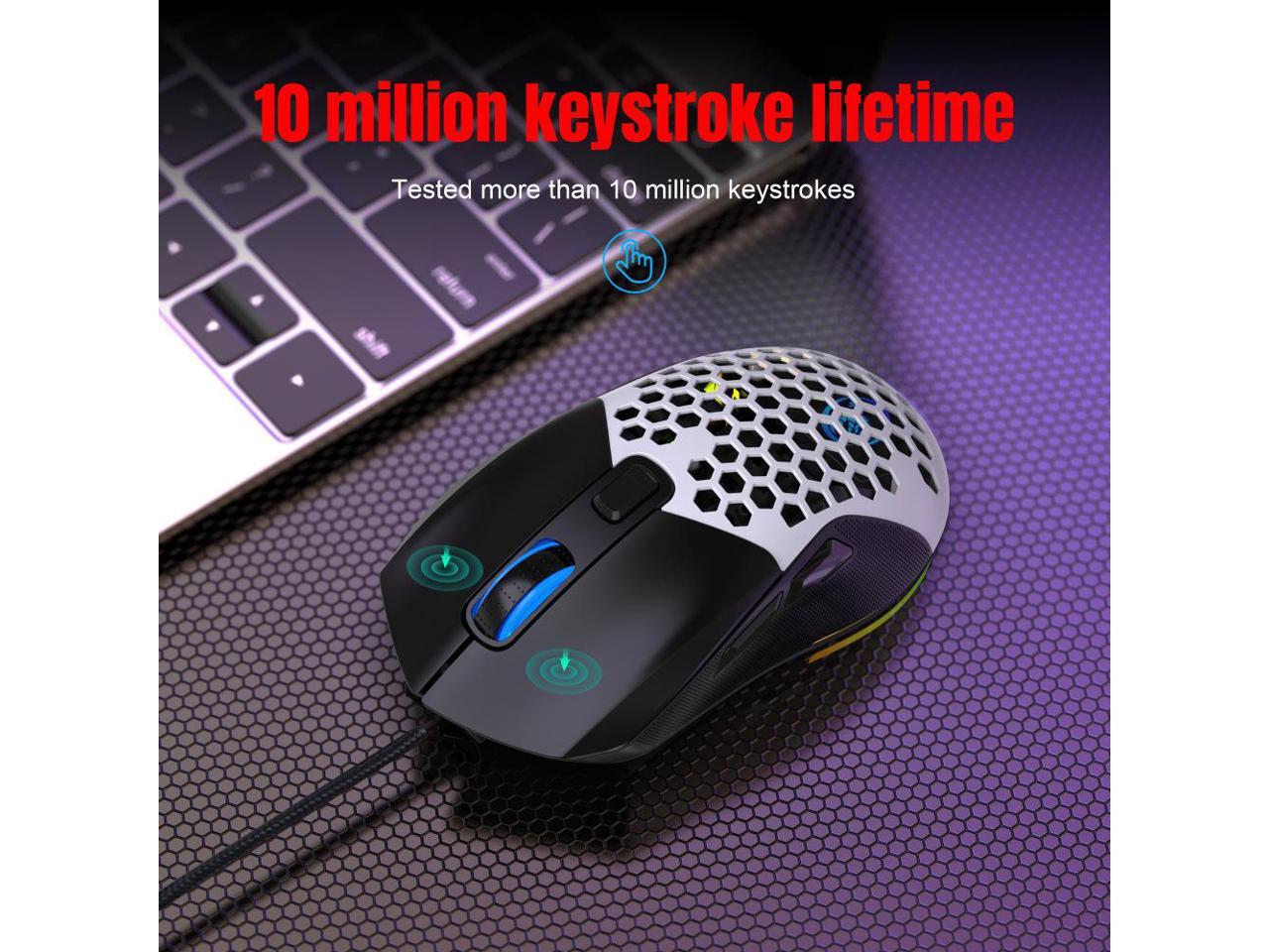 HXSJ X300 Ergonomic Macro Programming Gamer USB Wired Mouse with 7200 ...