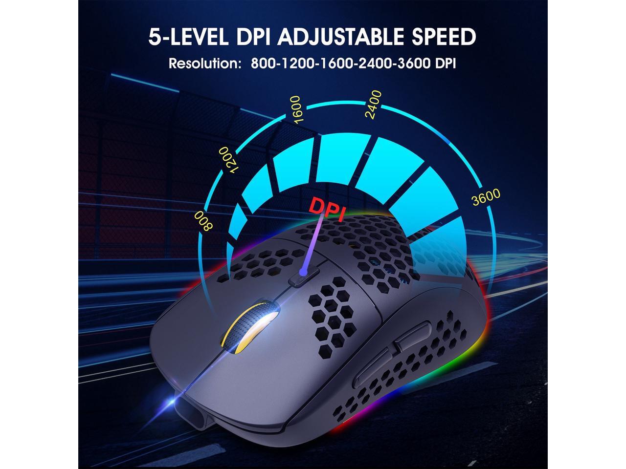 HXSJ T90 Triple Mode Rechargeable Wireless Mouse (Bluetooth 3.0 + 5.0 ...