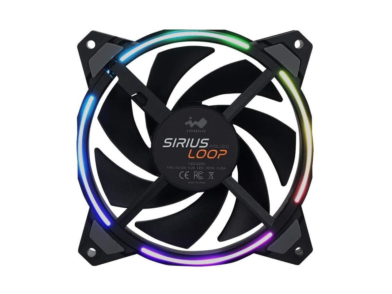 inwin sirius loop addressable rgb triple fan kit 120mm high performance ...