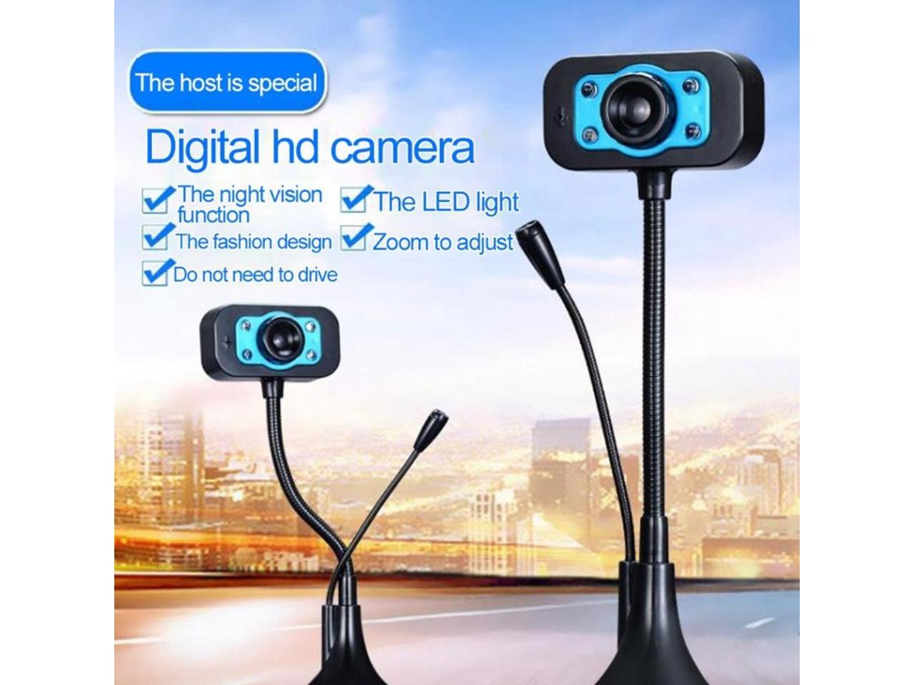 HD Webcam USB Web Camera with Noise Cancelling Microphone 360 Degree ...