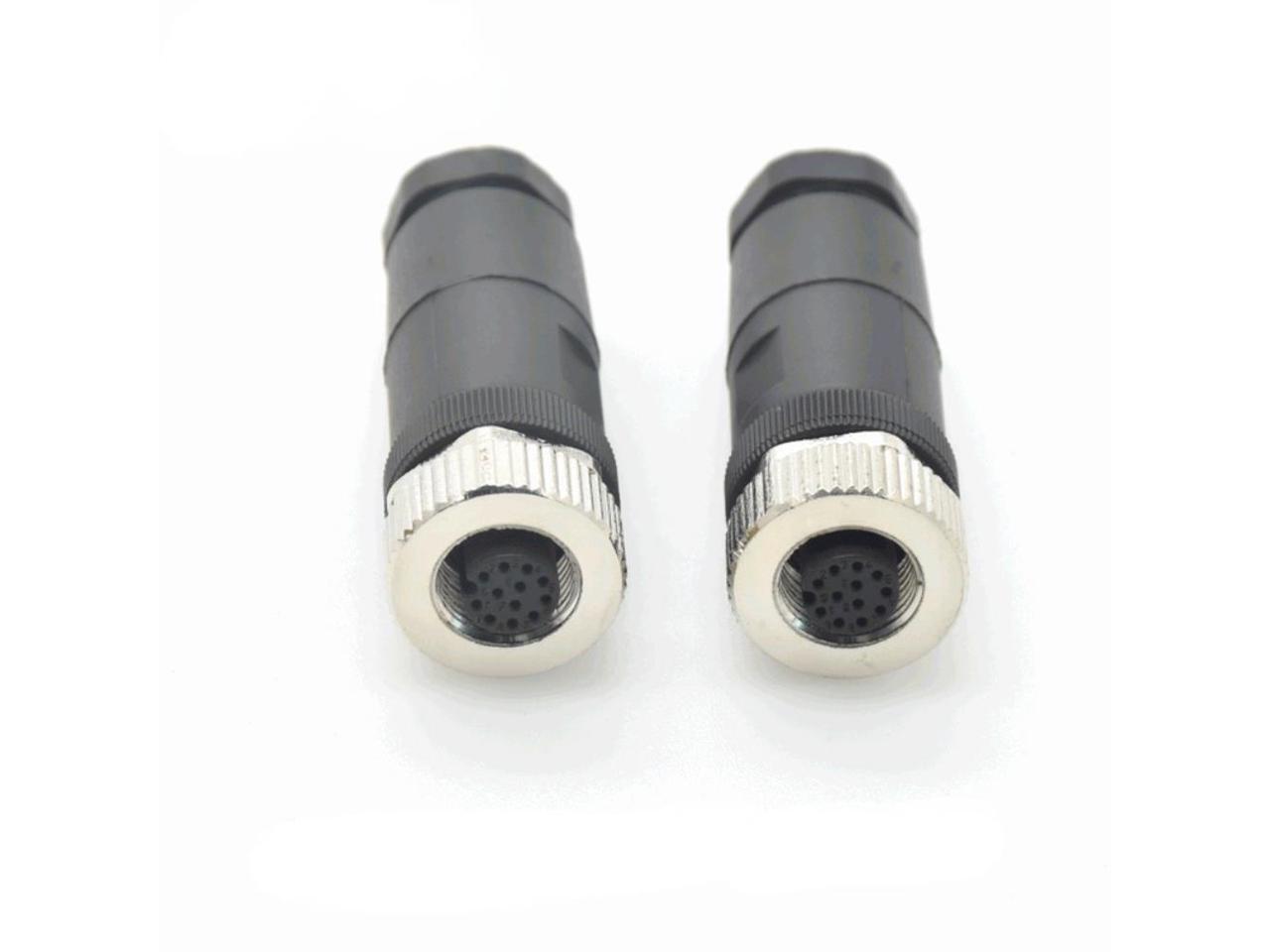 M12-12P Sensor Connector Waterproof Male&female Plug Screw Threaded ...