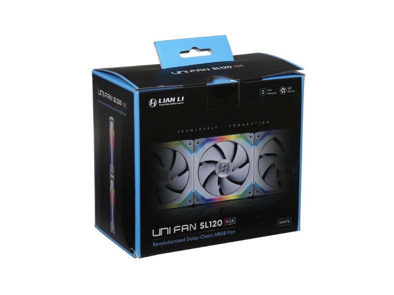 Lian Li UNI FAN SL120 3 Pack white with Controller 120mm LED - Newegg.com