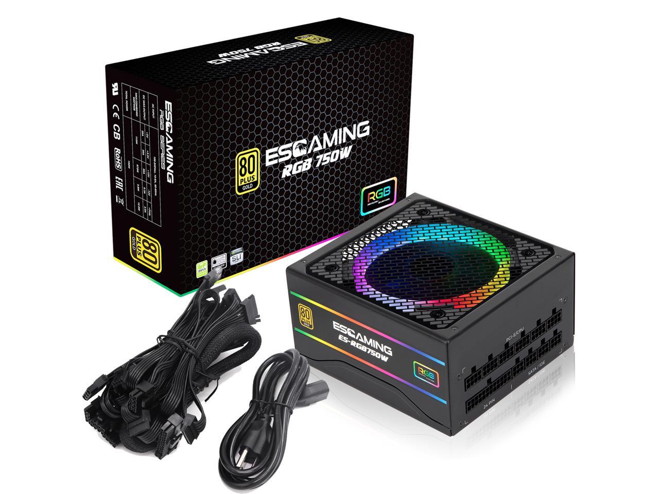 ESGAMING 750 Watt, Fully Modular RGB PC Power Supply - Newegg.com