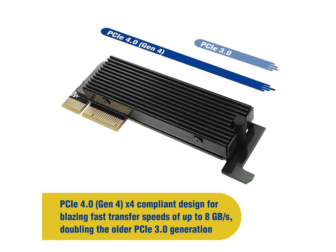 Micro Connectors Low-Profile M.2 NVMe SSD to PCIe 4.0 Adapter with Heat ...