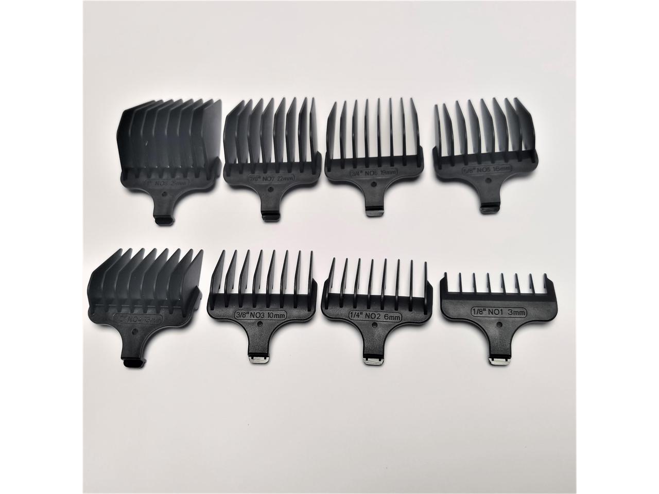 8PCS Hair Clipper COMB #1- #8, 1/8"-1", 3-25mm Trimmer Prewave ...