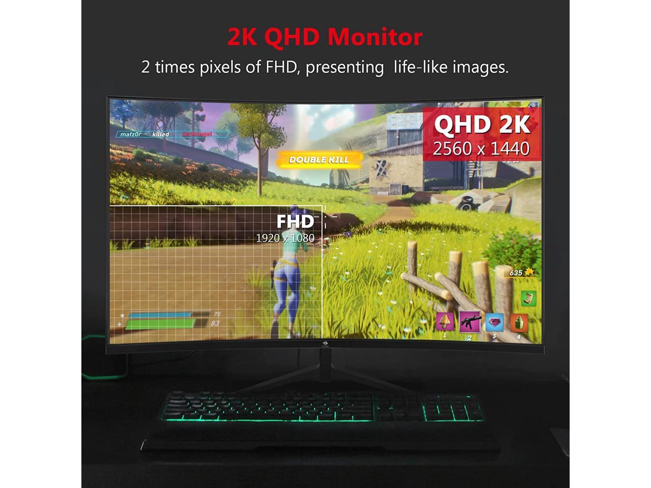 Z-EDGE UG27Q 27" 2K QHD 2560x1440, 165Hz (DisplayPort), 1ms Curved ...