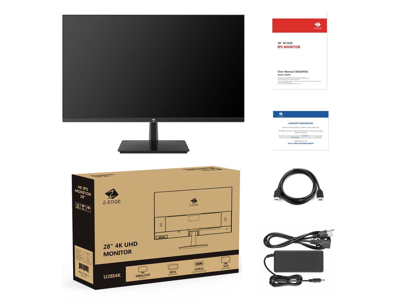 Z-EDGE U28I4K 28" LED Backlit IPS 4K Monitor, Ultra HD 3840 x 2160, 300 ...
