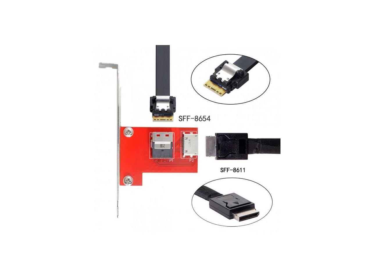 Chenyang Cable PCI-Express 4.0 Slimline SAS SFF-8654 to Oculink SFF-8611 SFF-8612 PCBA Female ...