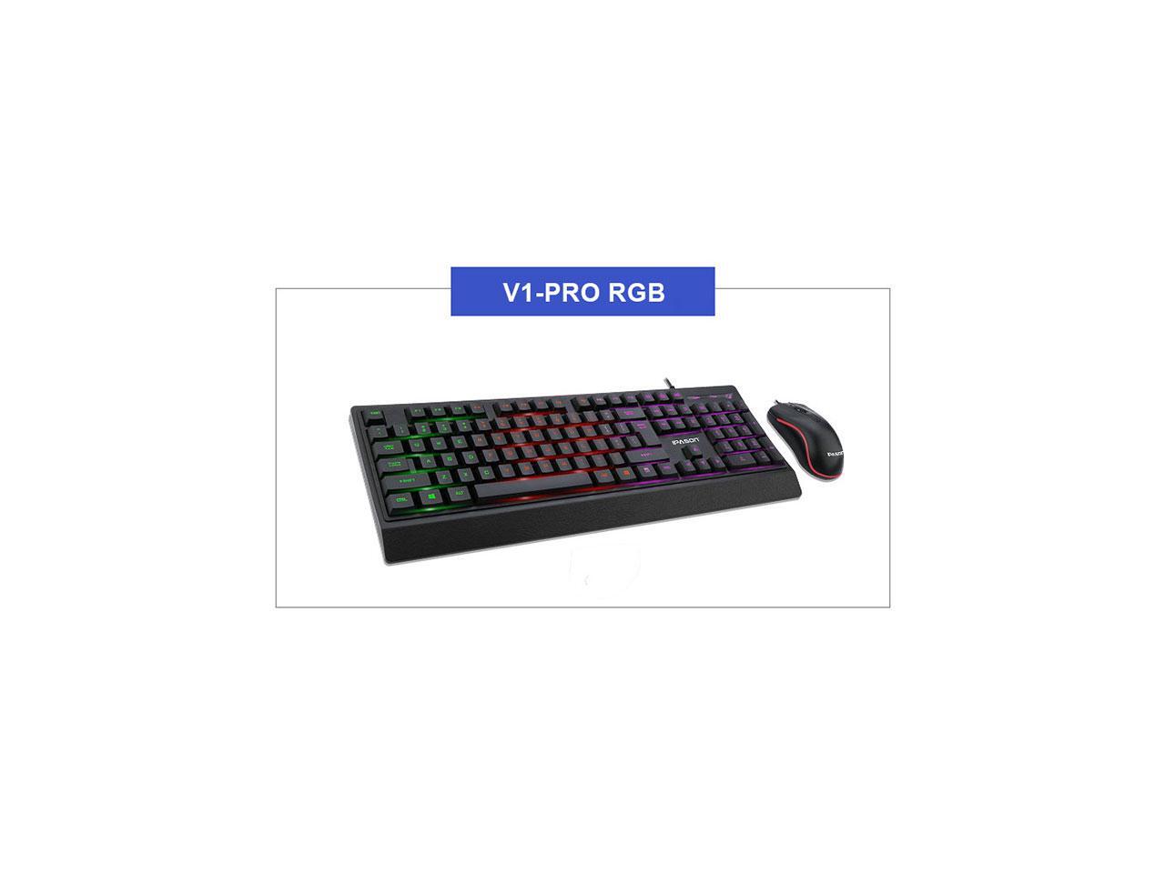 IPASON Gaming Keyboard and Mouse Combo Wired,Color Changing LED Backlit ...