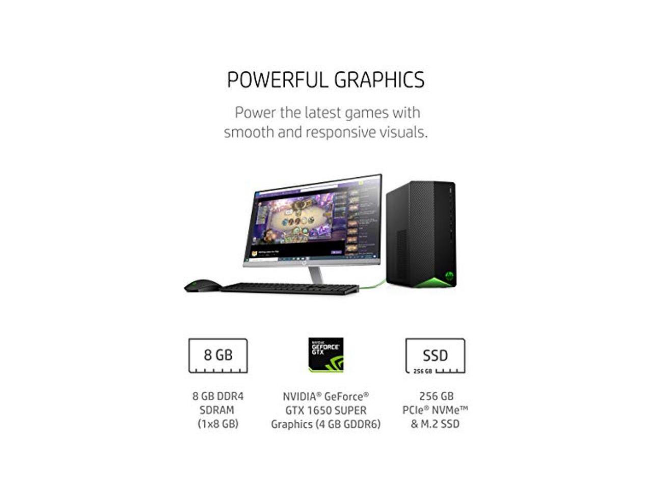 HP Pavilion Gaming Desktop, NVIDIA GeForce GTX 1650 Super, Intel Core ...