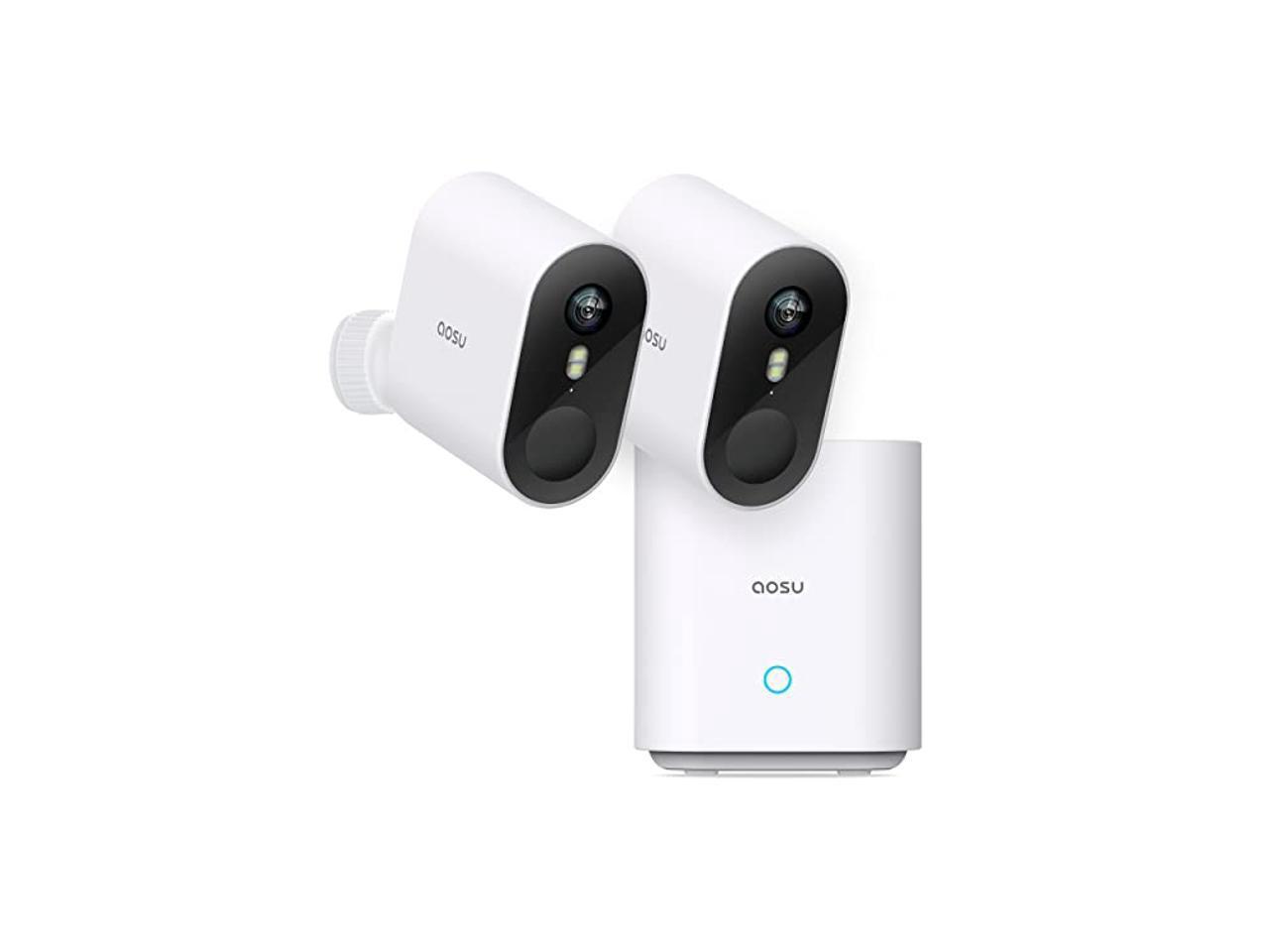 AOSU Security Cameras Wireless Outdoor, 2K HD Home Security System with ...