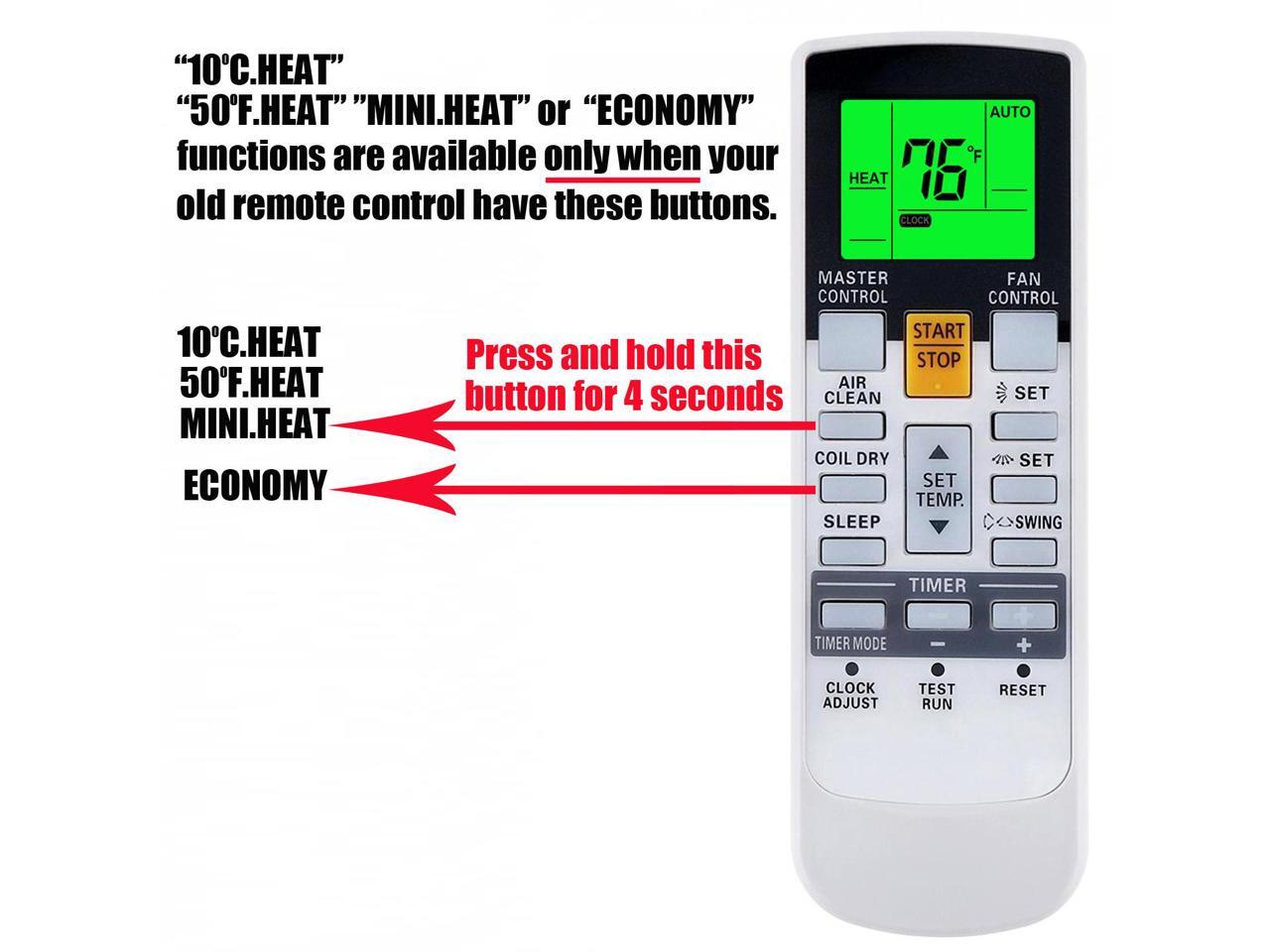 Replacement Remote Control for Fujitsu ARU9RLF ARU12RLF ARU18RLF ...