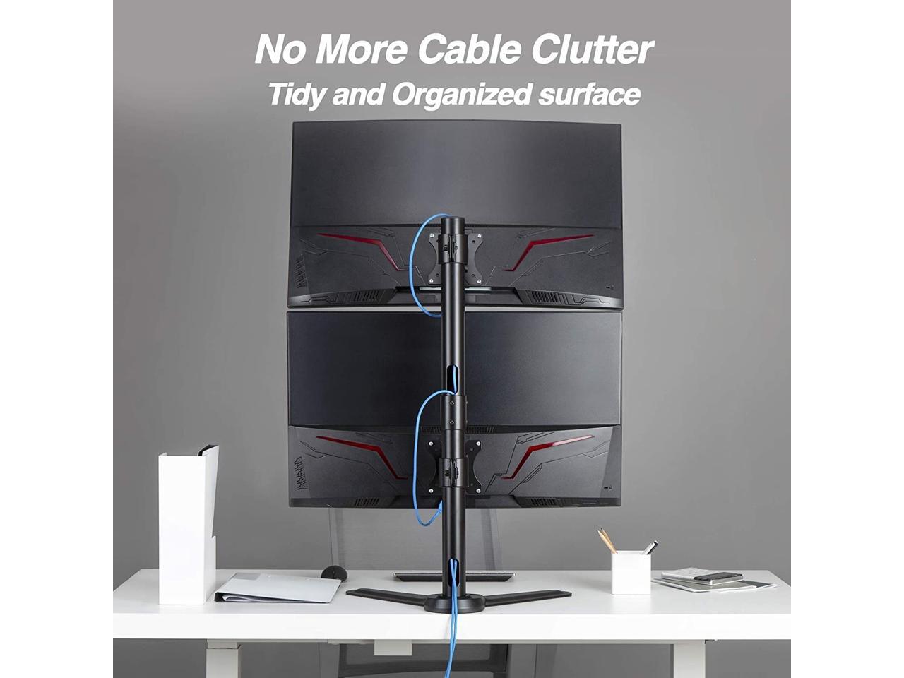 34" Vertical Ultrawide Monitor Mount Stand Two Stacked 19.8 lb Screens ...