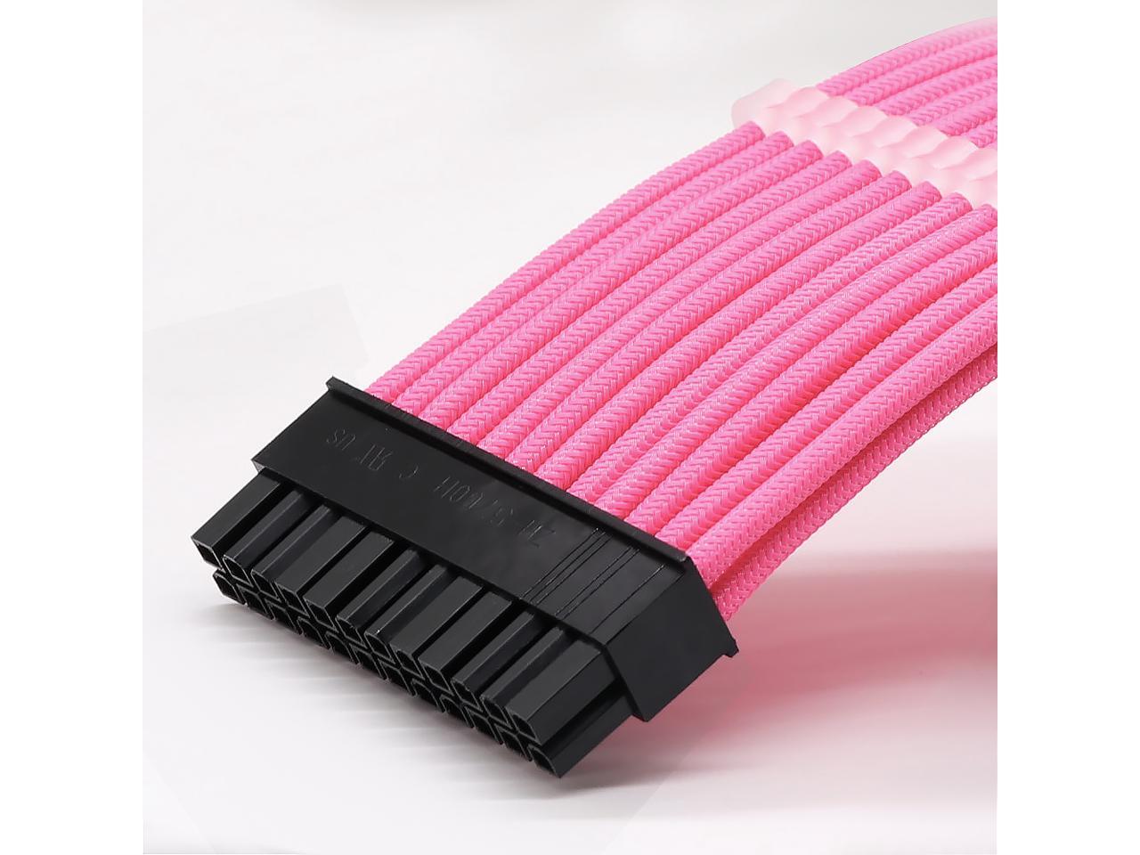 Hipesen Sleeved Cables PSU Extension Kit 18AWG 30cm ATX 24-pin,CPU4+4 ...