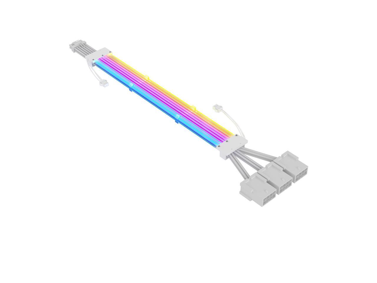 Addressable RGB Power Extension Cable Gen 5 PCIe PSU Cable 18AWG White ...