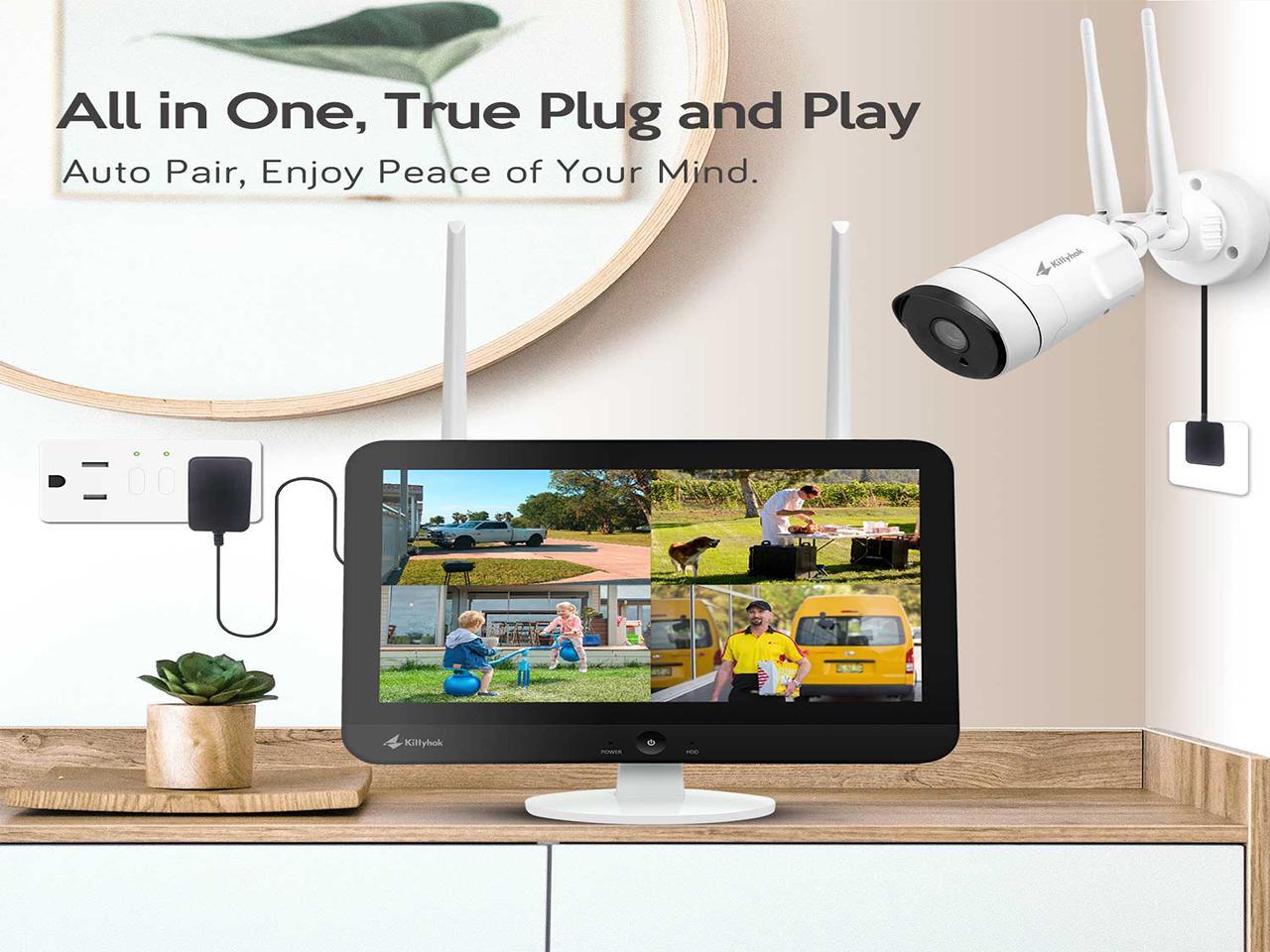 Kittyhok Outdoor Security Camera Wireless Security Camera System with ...