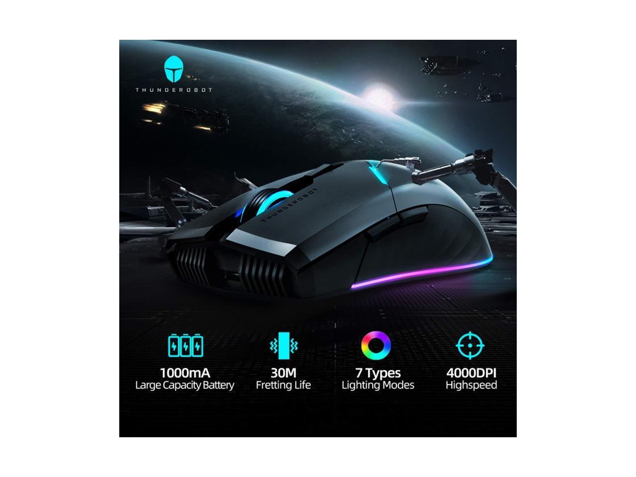 ThundeRobot ML701 Wireless Gaming Mouse, Rechargeable Computer Gaming Mouse 5 Adjustable DPI ...