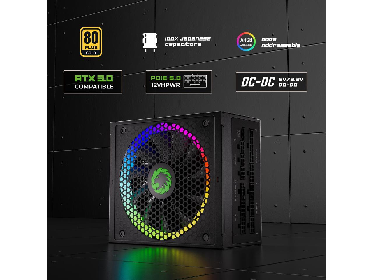 GAMEMAX 750W Fully Modular ARGB Power Supply, ATX3.0 & PCIE 5.0, 80 ...