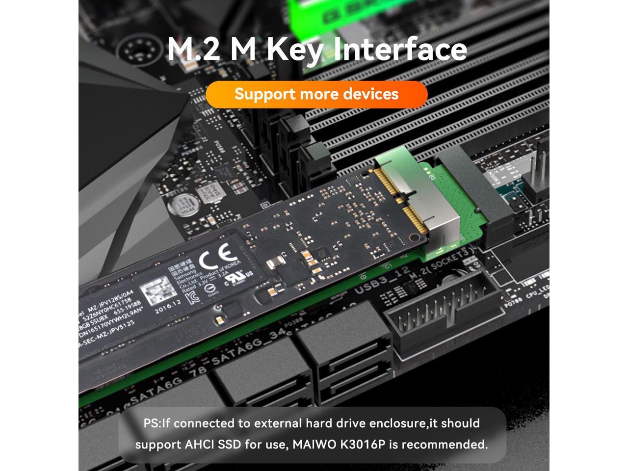 MAIWO 12+16 PIN AHCI to M.2 NVMe Converter Card, PCIe NVMe M Key to ...