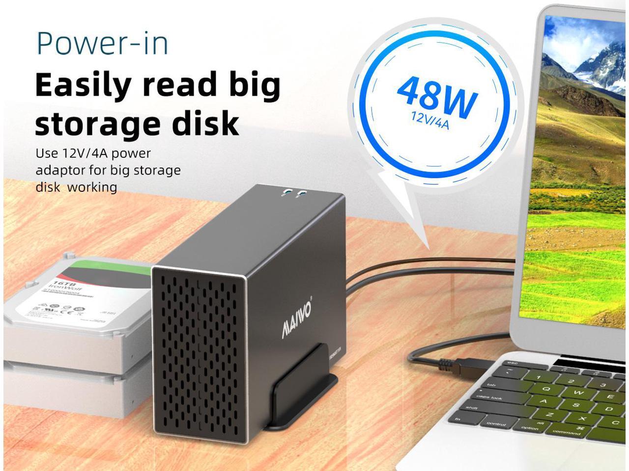 MAIWO 2 Bay 3.5 inch SATA External RAID Enclosure for Data Backup ...