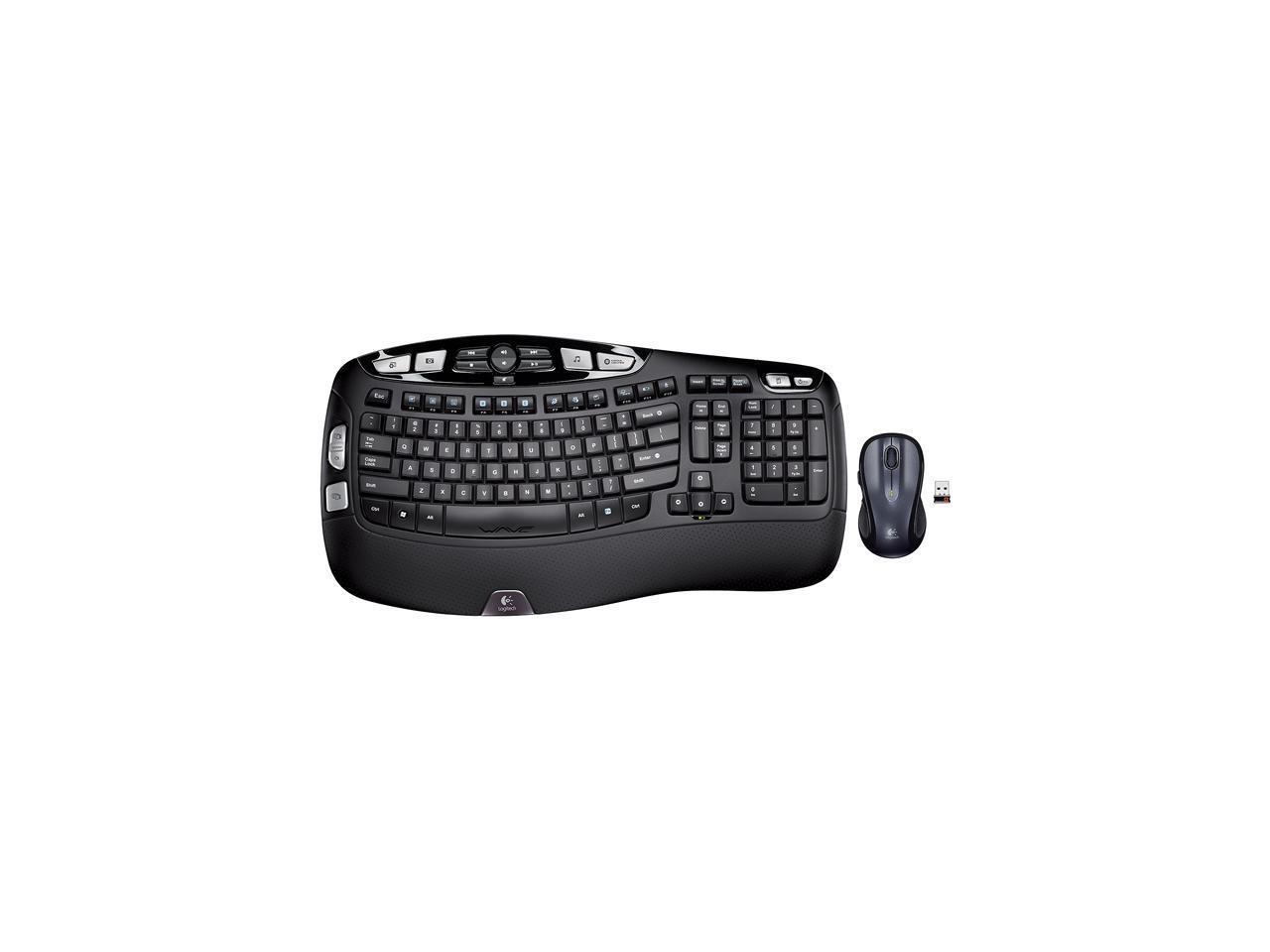 Logitech MK550 Wireless Wave Keyboard and Mouse Combo - Ergonomic Wave ...