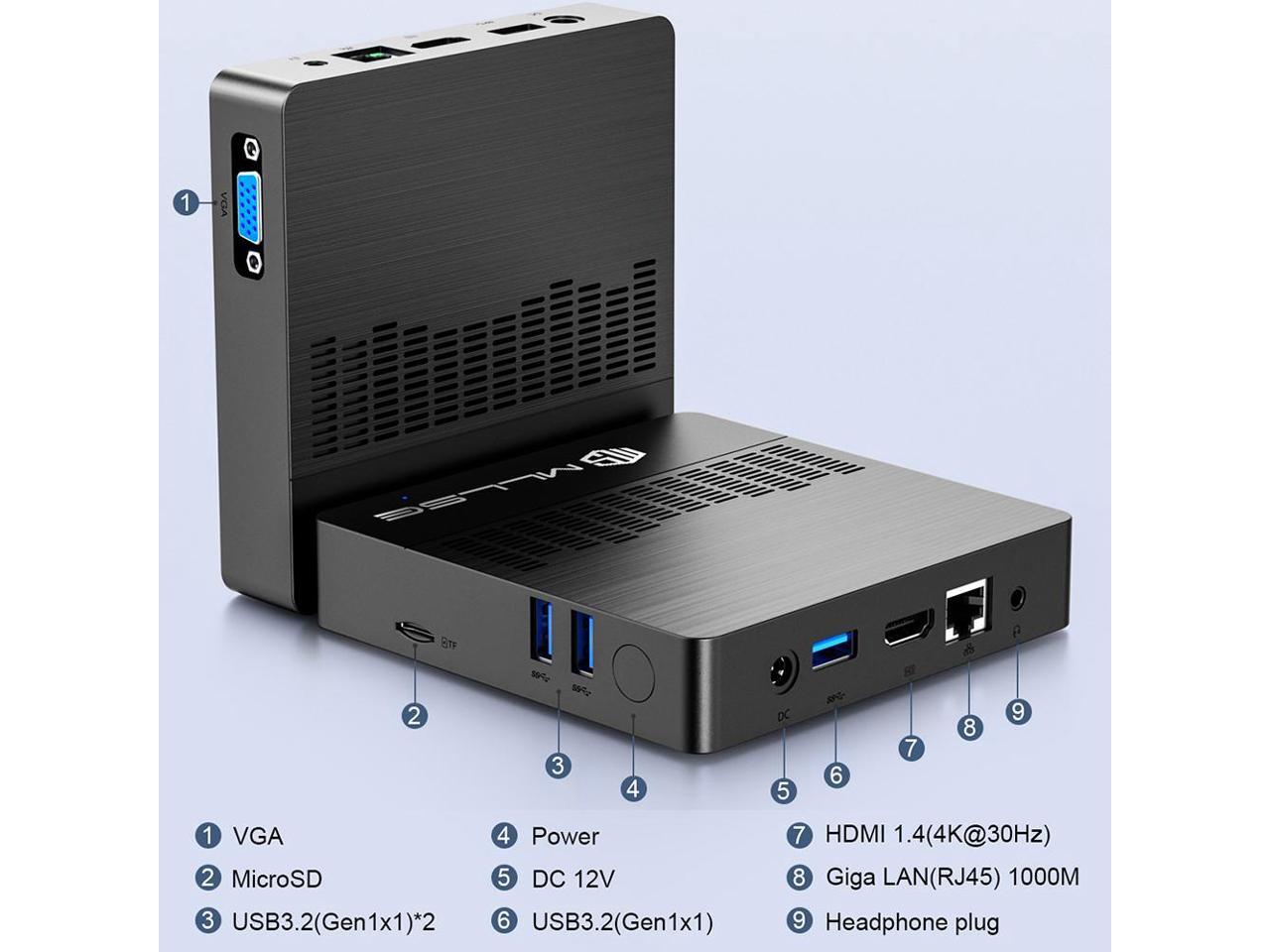MLLSE Mini PC M2 Air Windows 11 Mini Desktop Computer with Intel Gemini ...