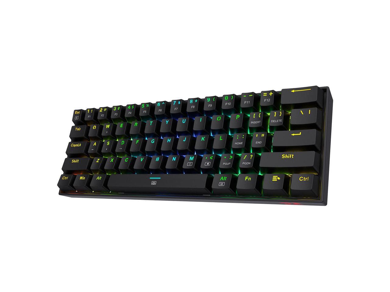 Redragon K630 Dragonborn 60% Wired RGB Gaming Keyboard, 61 Keys Compact ...
