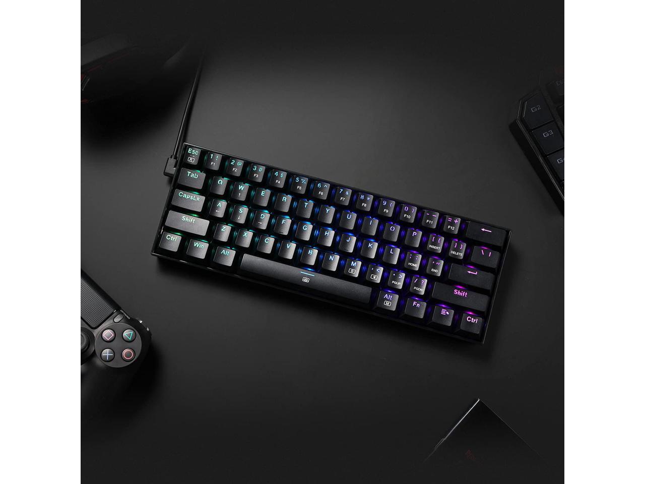 Redragon K630 Dragonborn 60% Wired RGB Gaming Keyboard, 61 Keys Compact ...
