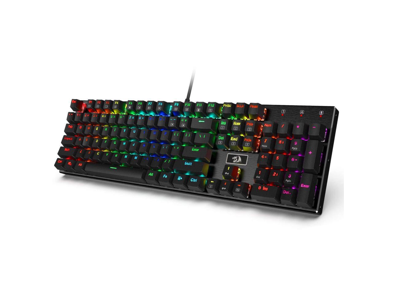 Redragon K556 RGB LED Backlit Wired Mechanical Gaming Keyboard ...