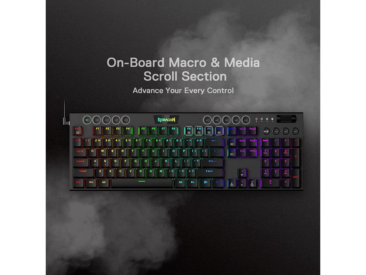 Redragon K619 Horus RGB Mechanical Keyboard, Ultra-Thin Designed Wired ...