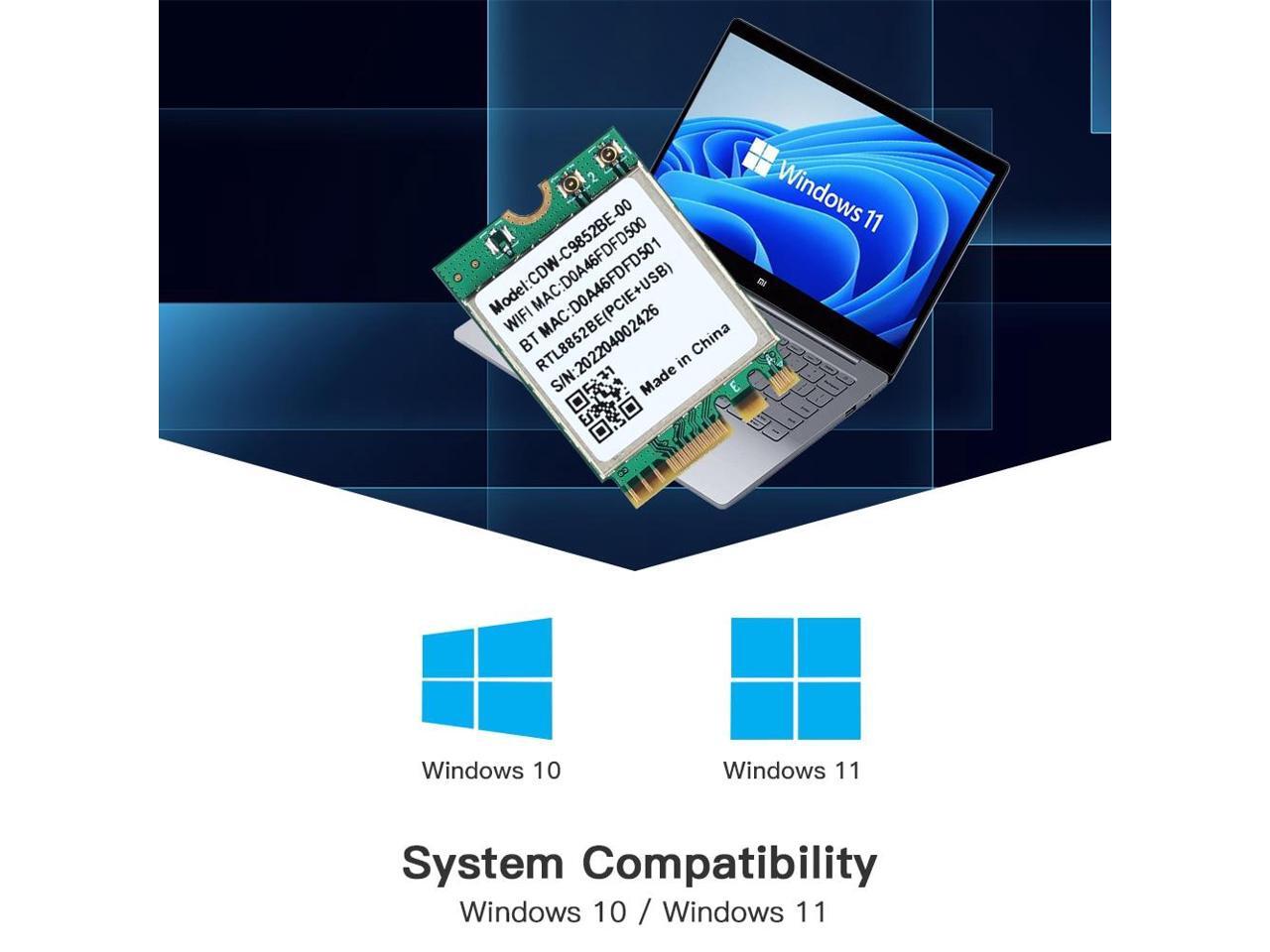 Wifi 6 Realtek RTL8852BE Network Card 1800Mbps BT 5.0 Dual Band ...