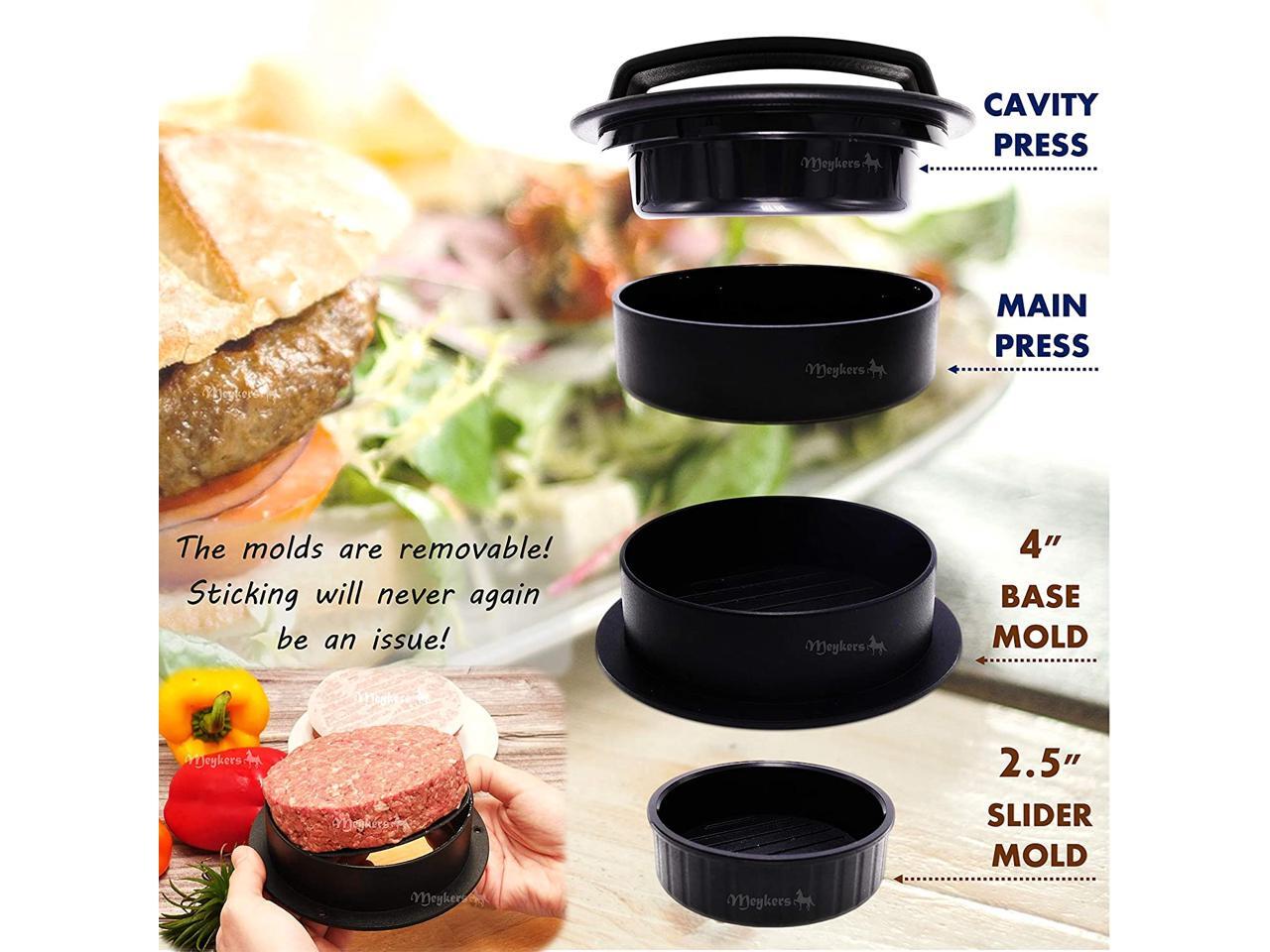 Meykers Stuffed Burger Press with 100 Wax Papers - Hamburger Press ...