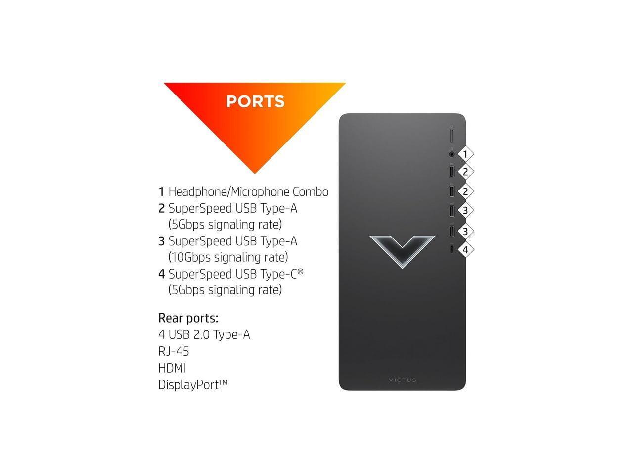 HP Victus Gaming Desktop, AMD Radeon 5 5600G, 32GB RAM, 2TB PCIe SSD ...