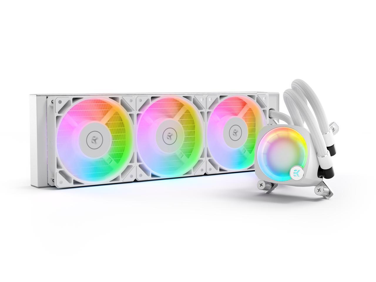 EK-Nucleus AIO CR360 Lux D-RGB White 360mm AIO Liquid Cooler With EK ...