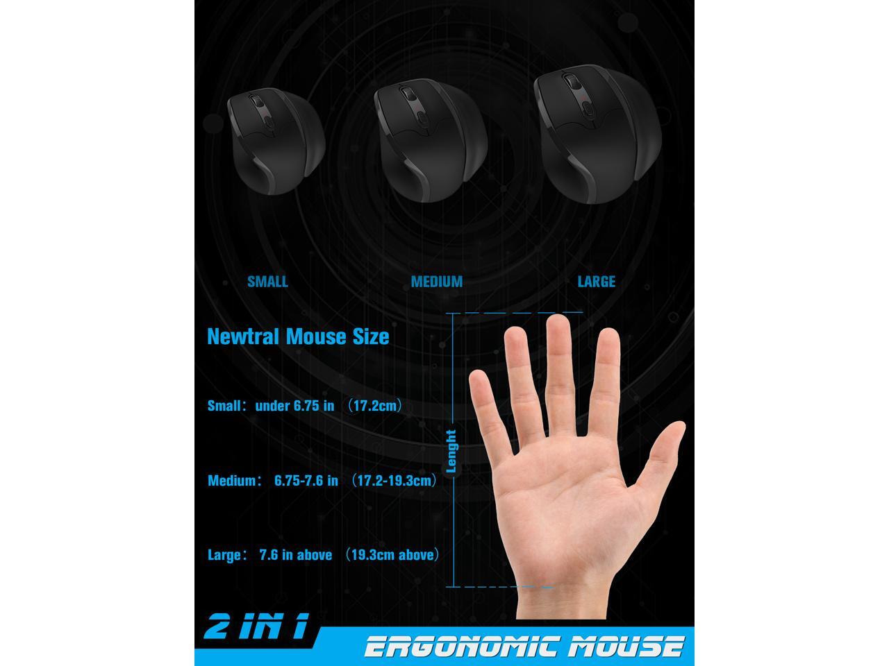 Newtral 2.4GHz Wireless 33° Vertical Ergonomic Computer Mouse ...