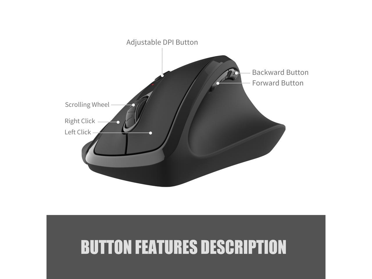 Newtral 2.4GHz Wireless 33° Vertical Ergonomic Computer Mouse ...