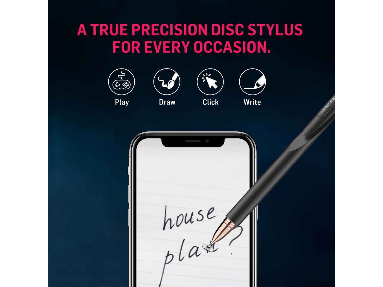 Adonit Pro 4 (Black) Luxury Capacitive Stylus Pen, High Sensitivity ...