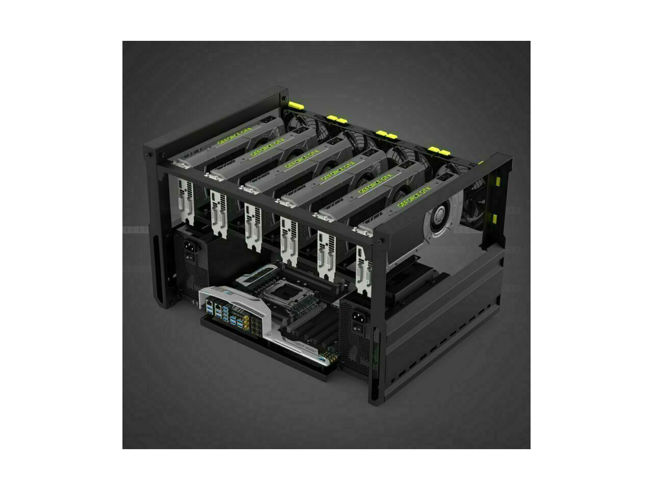 6 GPU Air Mining Frame Rig Case Racks Support Dual PSU , Support ATX ...