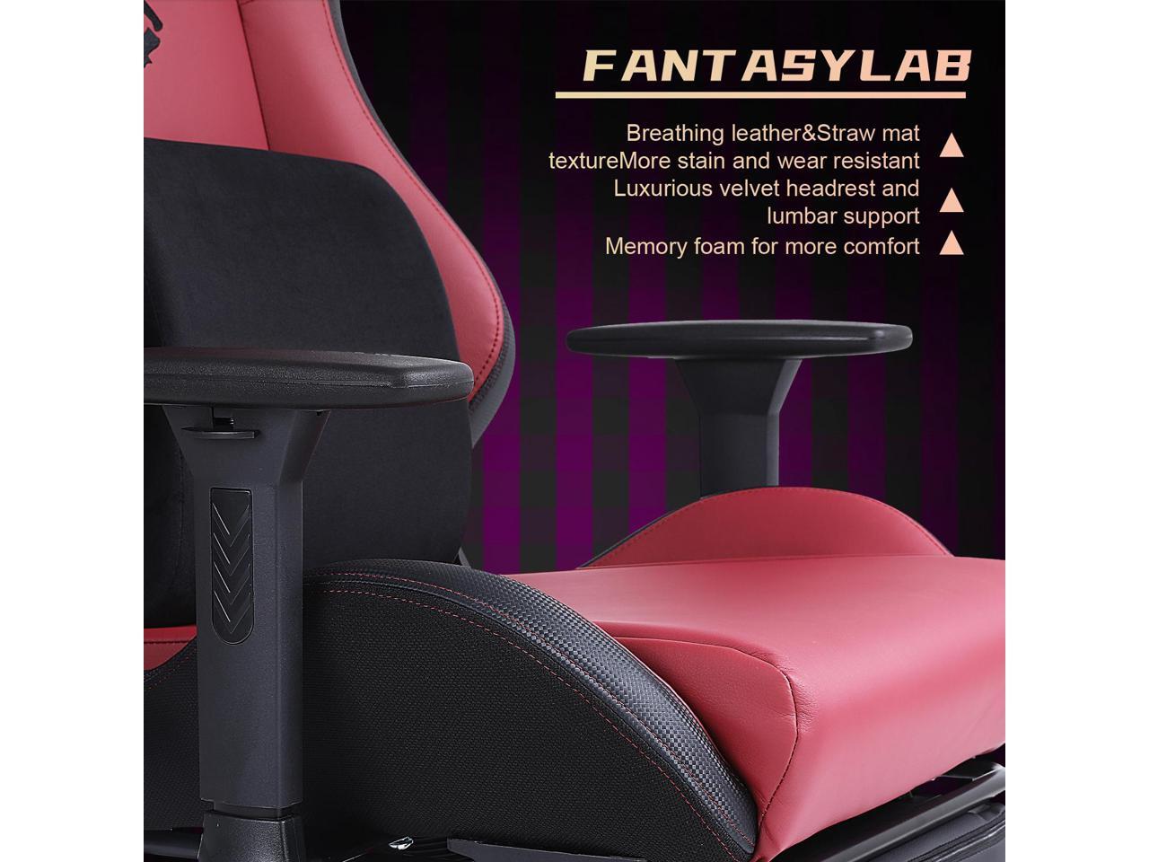 FANTASYLAB Memory Foam Gaming Chair Office Chair 300lbs with Velvet ...