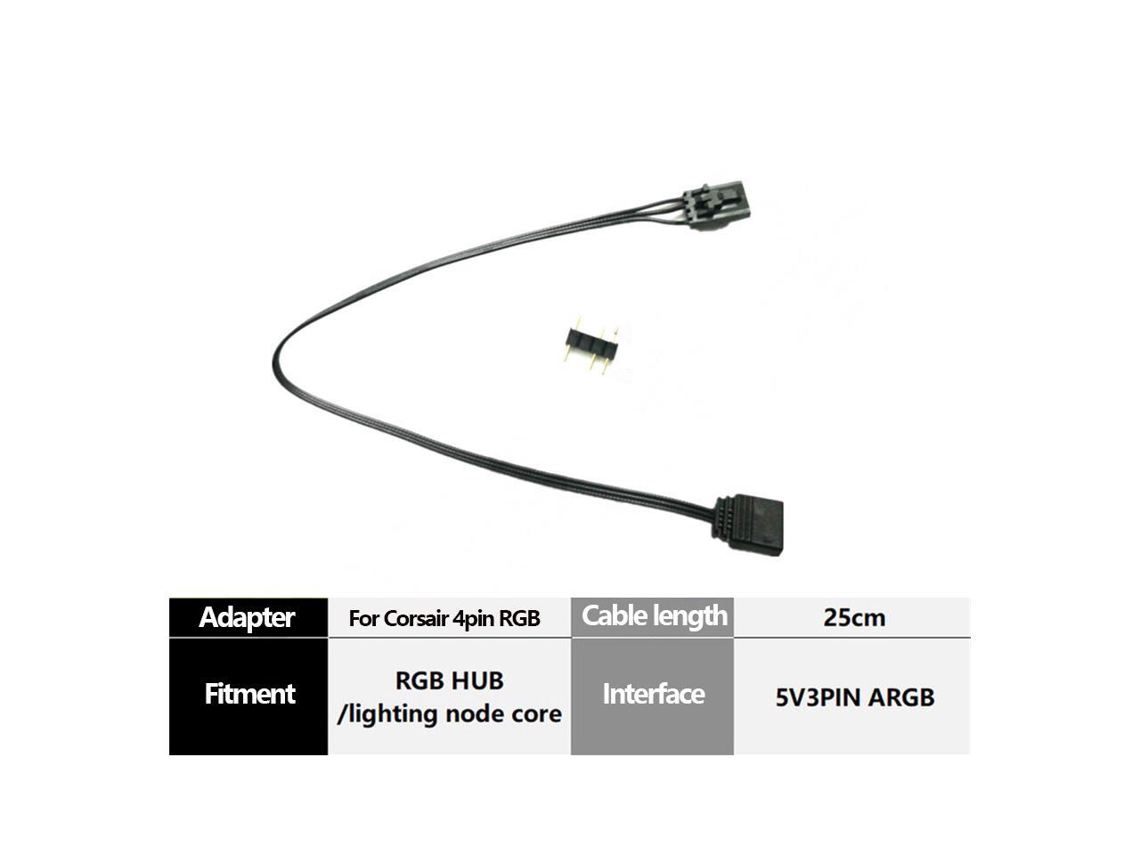 Adapter cable For Corsair RGB Fan (4-pin) to Asus Aura/MSI Mystic Light ...