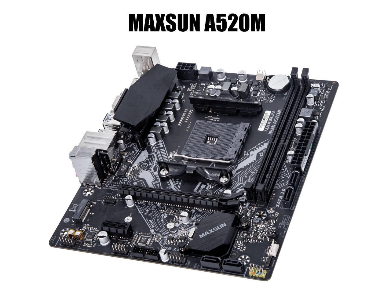 MAXSUN A520 M-ATX Motherboard AMD AM4 Zen 3, DDR4, PCIe3.0 x16, SATA ...